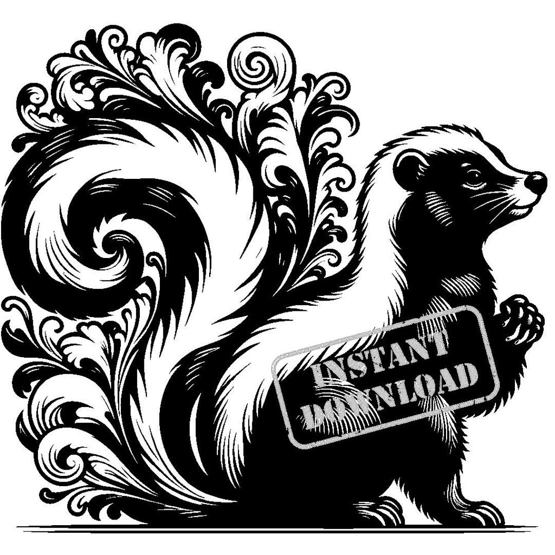 Skunk in Rococo Style SVG Bundle - Etsy