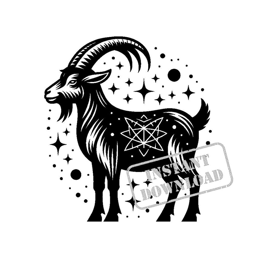 Goat in Witchcraft Style SVG Bundle - Etsy