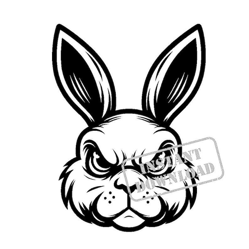 Rabbit in Angry Style SVG Bundle - Etsy