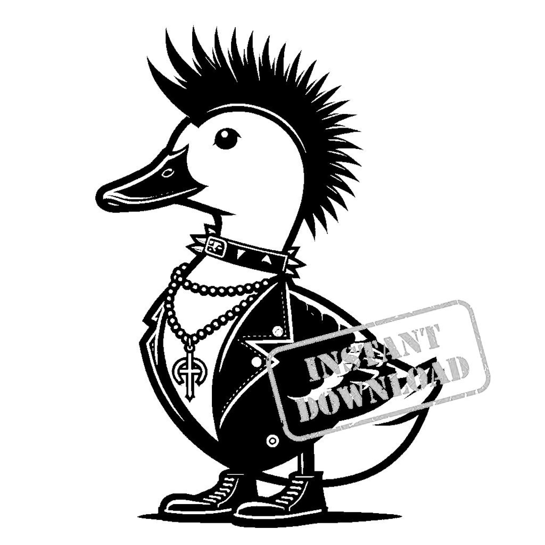 Duck in Gothic Punk Style SVG Bundle - Etsy