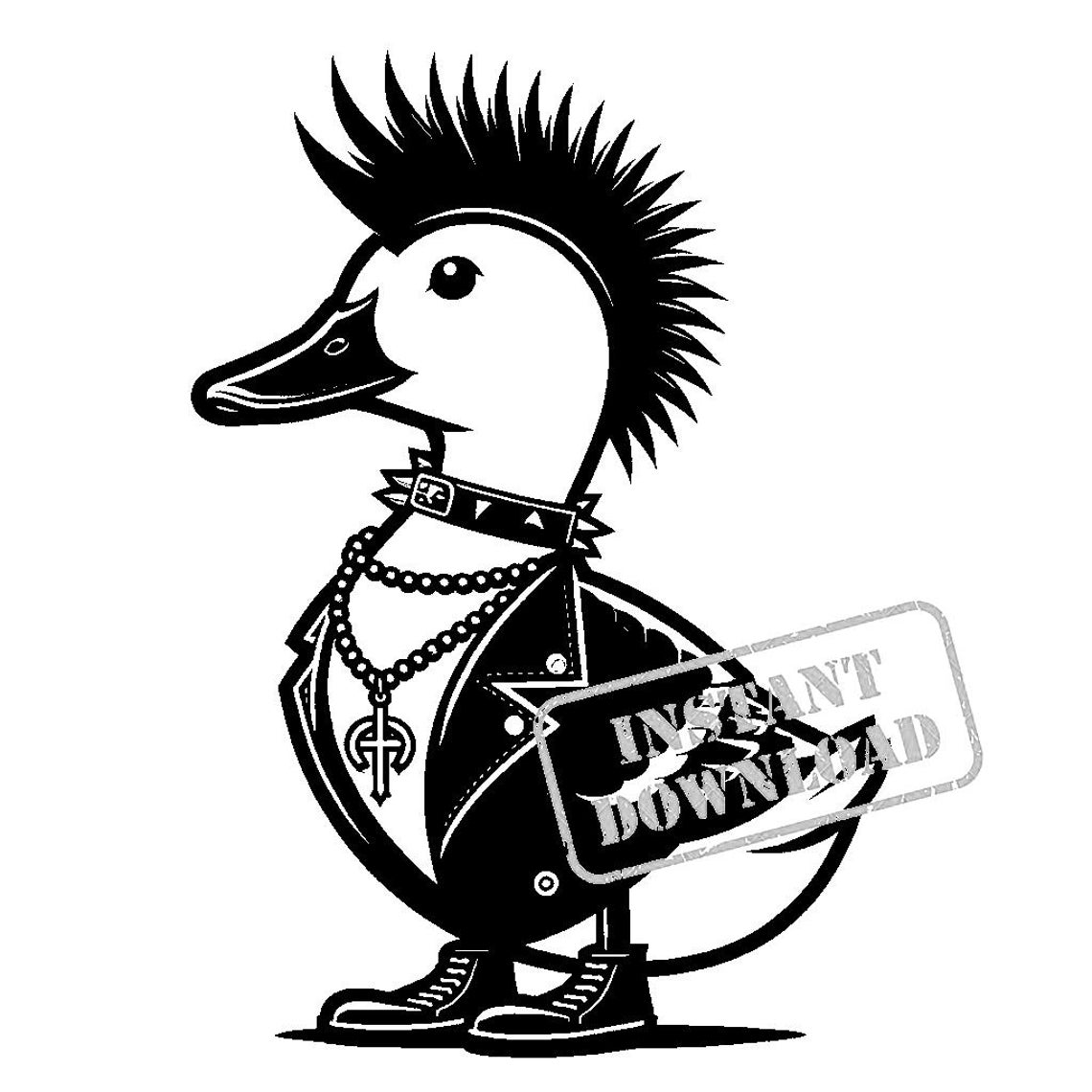 Duck in Gothic Punk Style SVG Bundle - Etsy