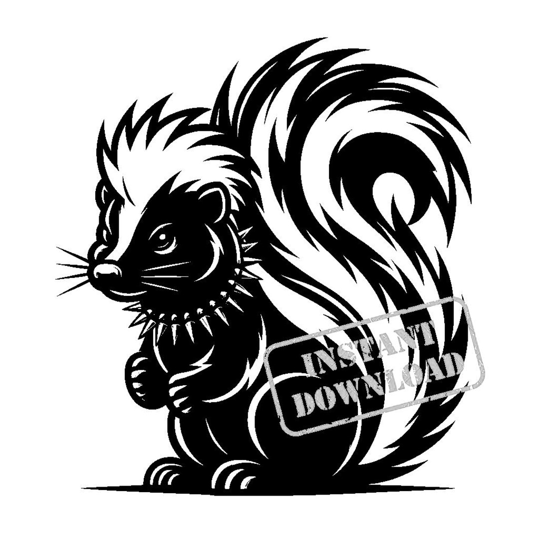 Skunk in Gothic Punk Style SVG Bundle - Etsy