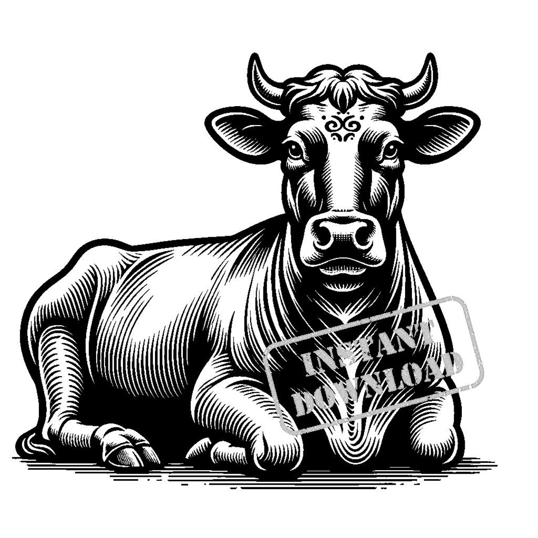 Cow in Medieval Style SVG Bundle - Etsy