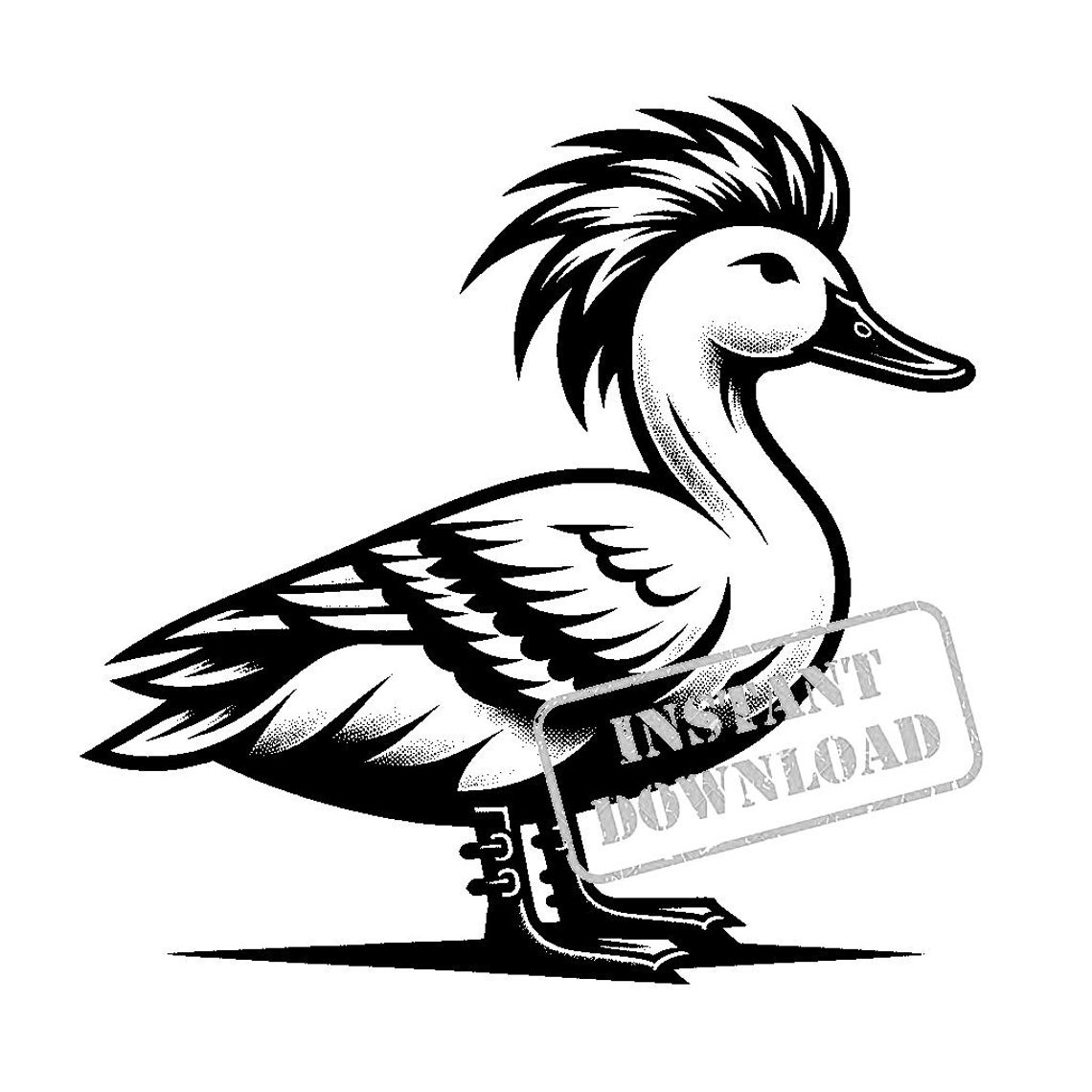 Duck in Gothic Punk Style SVG Bundle - Etsy