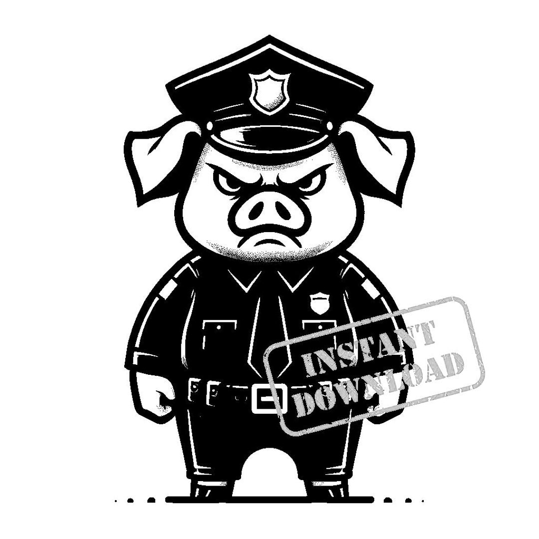 Angry Pig in a Police Uniform SVG Bundle - Etsy