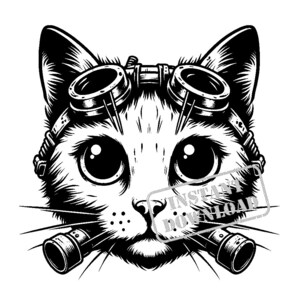 Cat in Post Apocalyptic Style SVG Bundle - Etsy