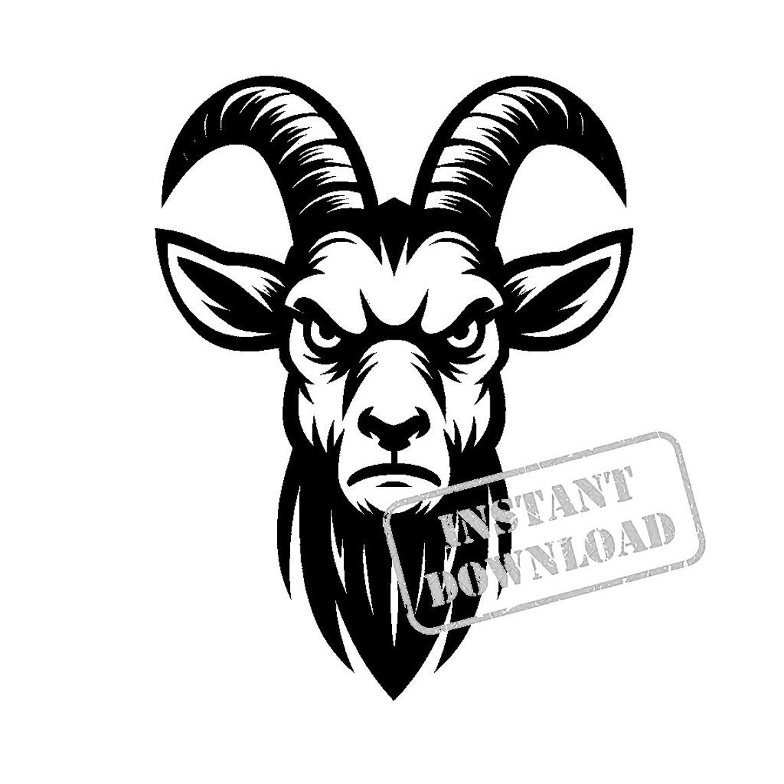Goat in Angry Style SVG Bundle - Etsy