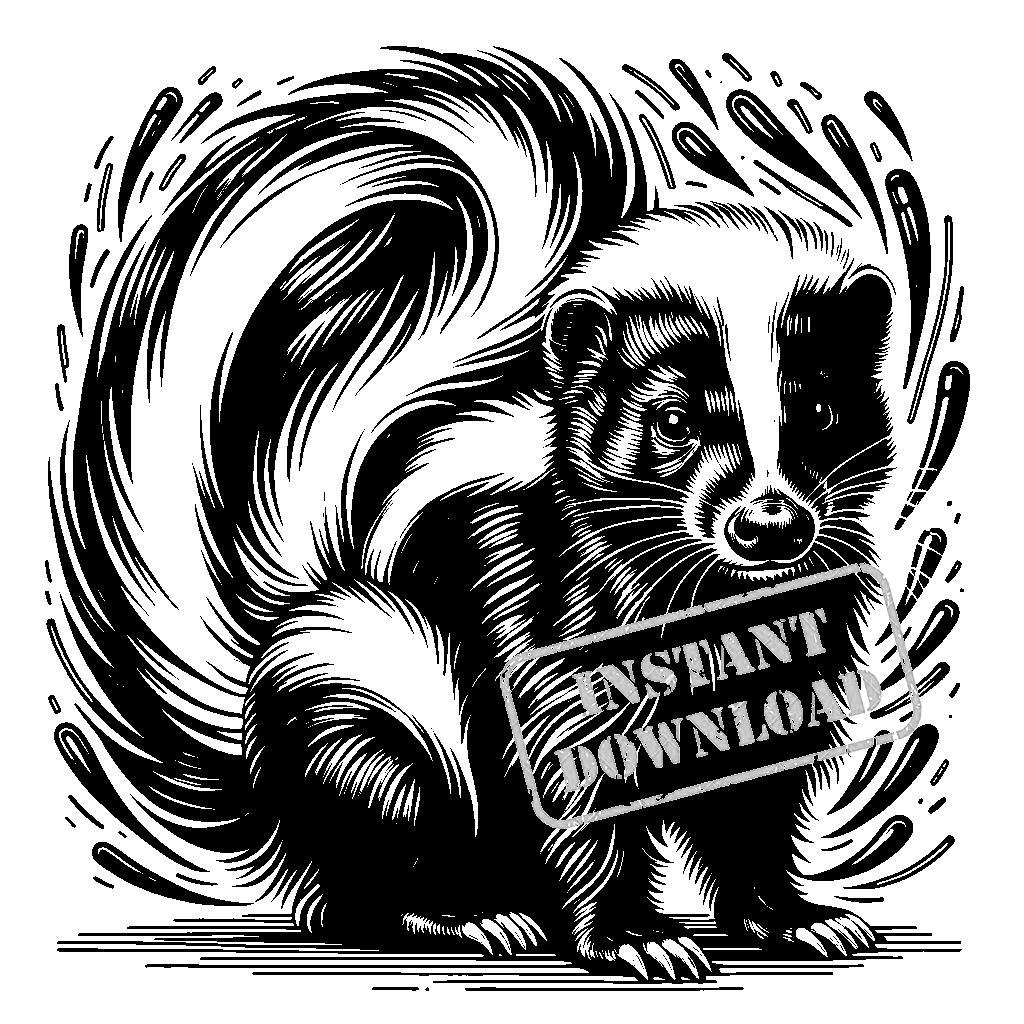 Skunk in Vincent Van Gogh Style SVG Bundle - Etsy