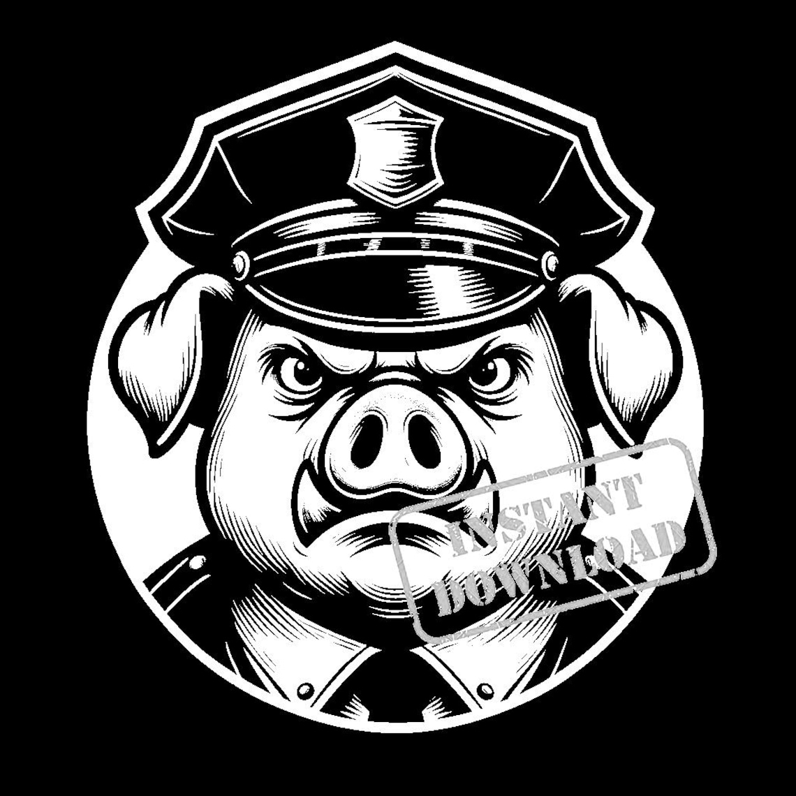 Angry Pig in a Police Uniform SVG Bundle - Etsy