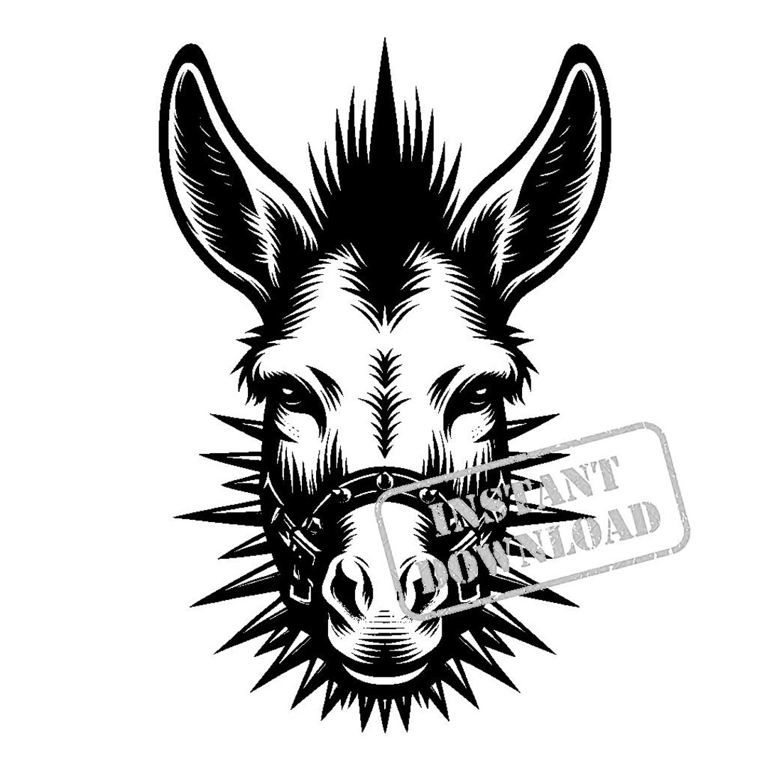 Donkey in Gothic Punk Style SVG Bundle - Etsy
