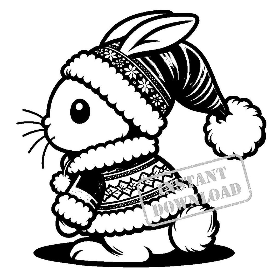 Rabbit in Christmas Style SVG Bundle - Etsy