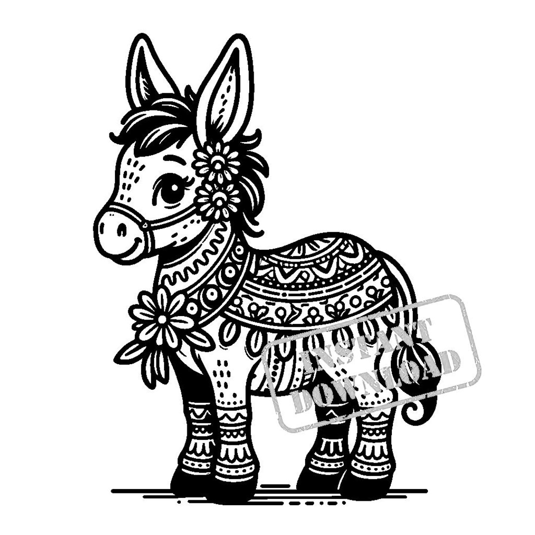 Donkey in Easter Style SVG Bundle - Etsy