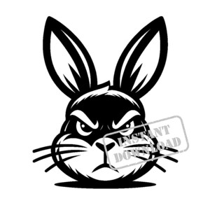 Rabbit in Angry Style SVG Bundle - Etsy