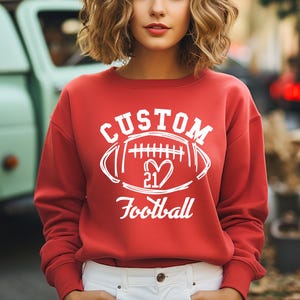 Custom Football Sweatshirt,custom Football Name and Number on Sleeve ...