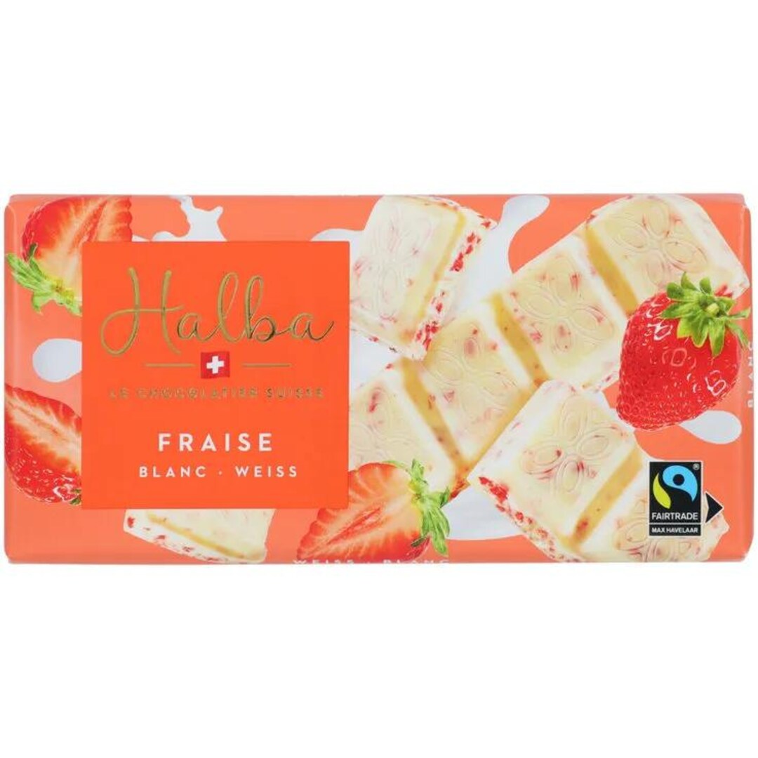 Halba White Chocolate Bar With Strawberry 100g - Etsy