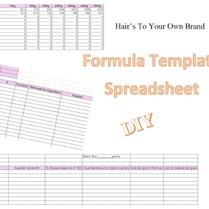 Cosmetic Formulation Spreadsheet and Calculator - Template in Excel ...
