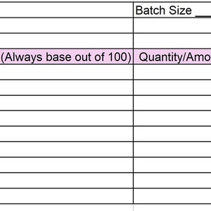 Cosmetic Formulation Spreadsheet and Calculator - Template in Excel ...