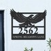 Custom Eagle House Number Sign, Metal Address Plaque, Eagle Wall Decor ...