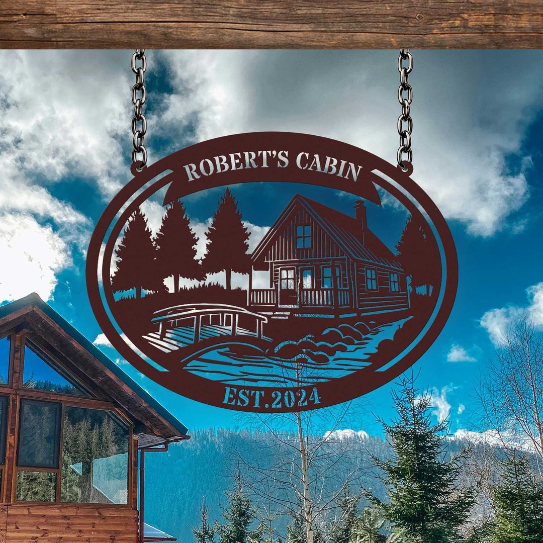 Personalized Cabin Metal Sign, Cabin Sign, Cabin Decoration, Custom ...