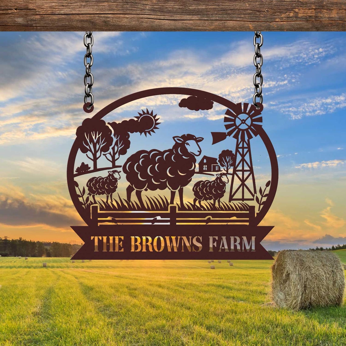 Personalized Sheep Farm Metal Sign, Farm Welcome Sign, Sheep Farm Metal ...
