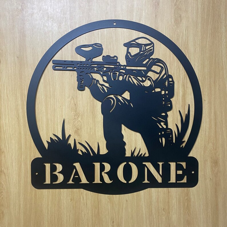 Personalized Paintball Metal Wall Art, Custom Paintball Shooter Metal ...