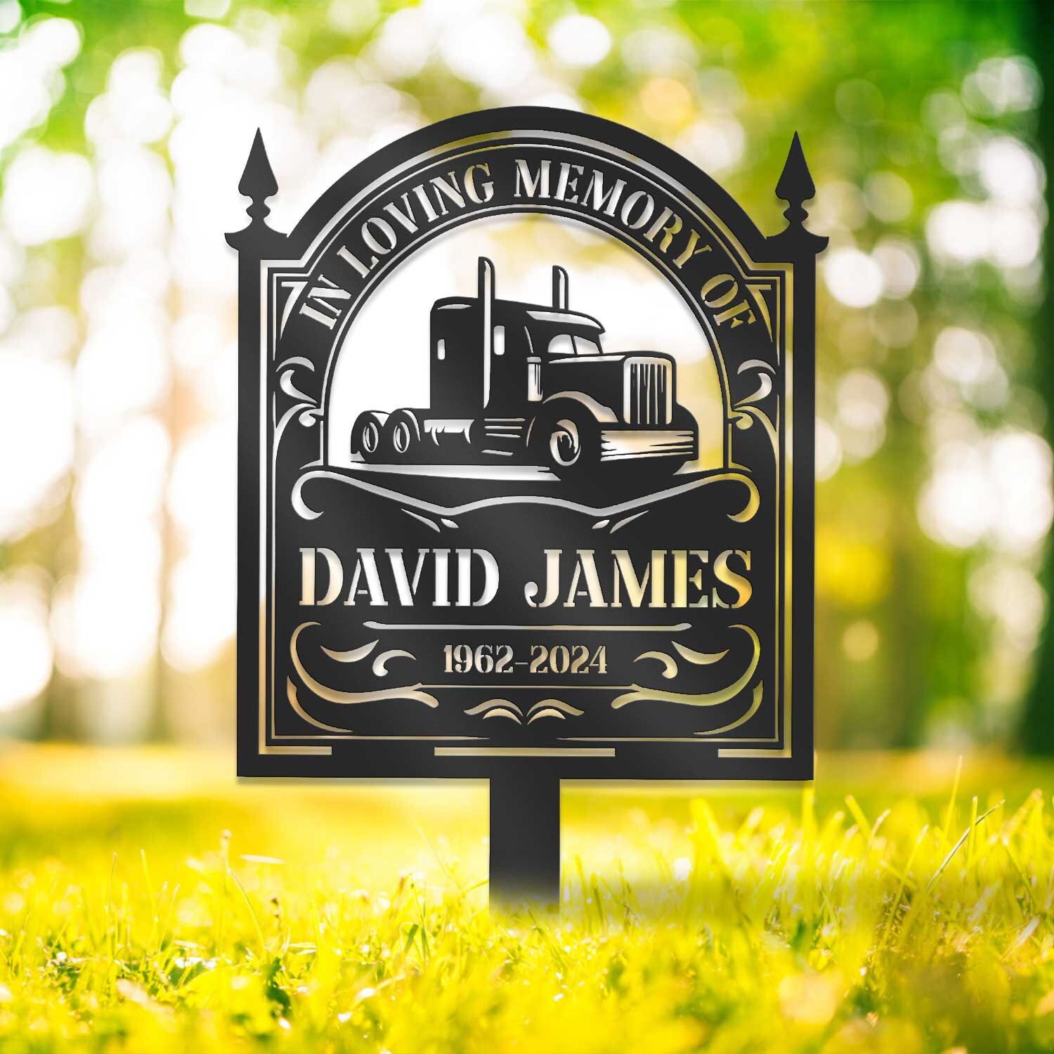 Custom Memorial Tractor Sign With Stake, Tractor Metal Sign, Tractor ...