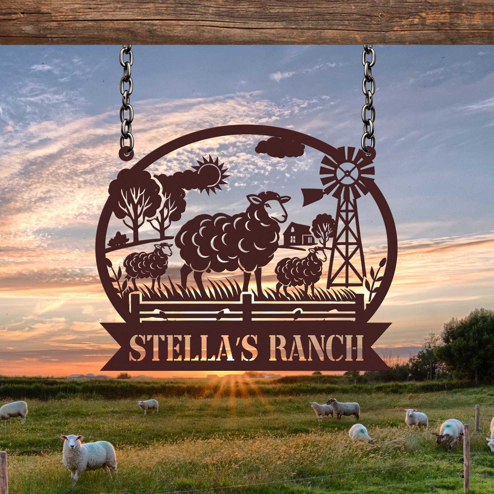 Personalized Sheep Farm Metal Sign, Farm Welcome Sign, Sheep Farm Metal ...