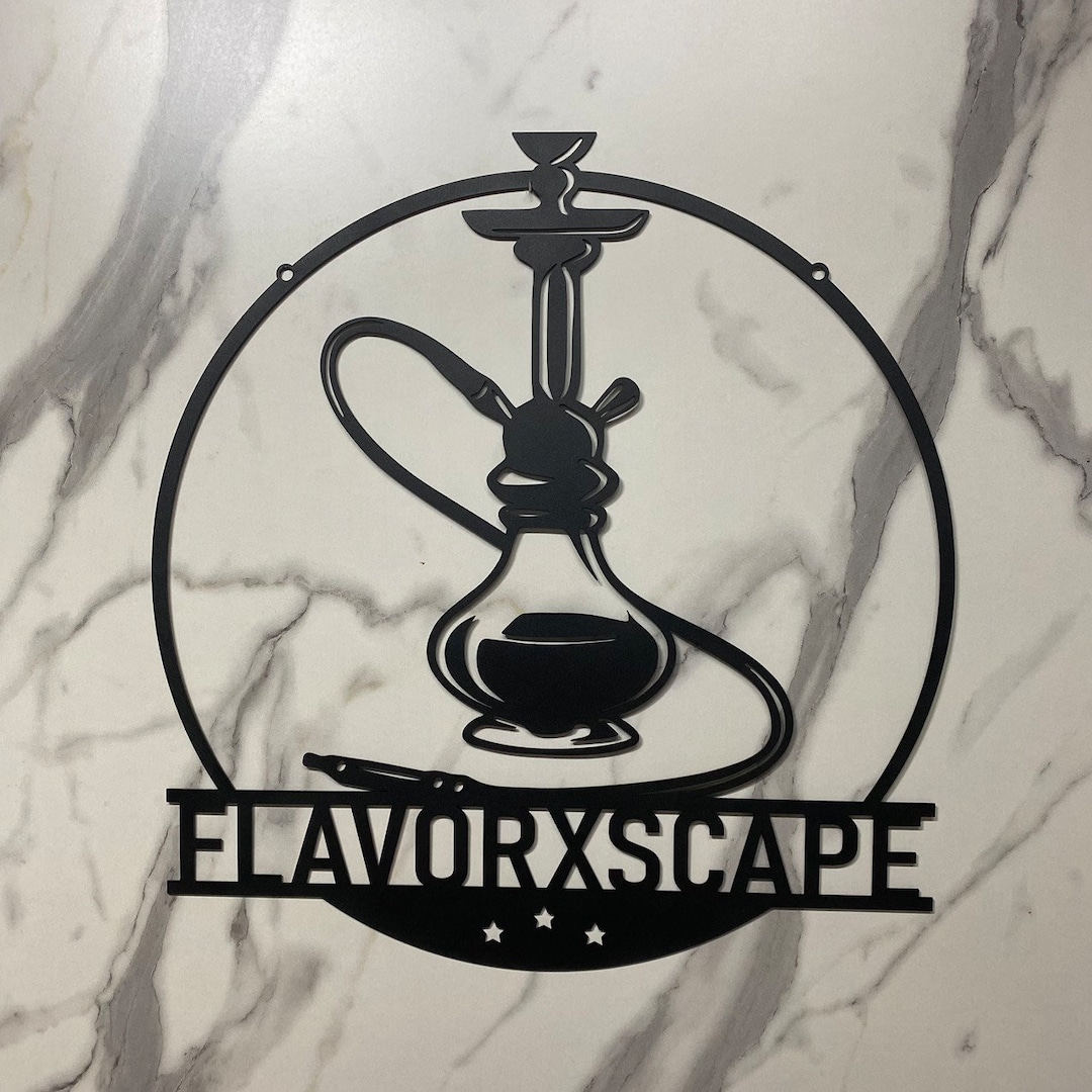 Custom Shisha Hookah Metal Wall Art, Personalized Shisha Smoker Metal ...