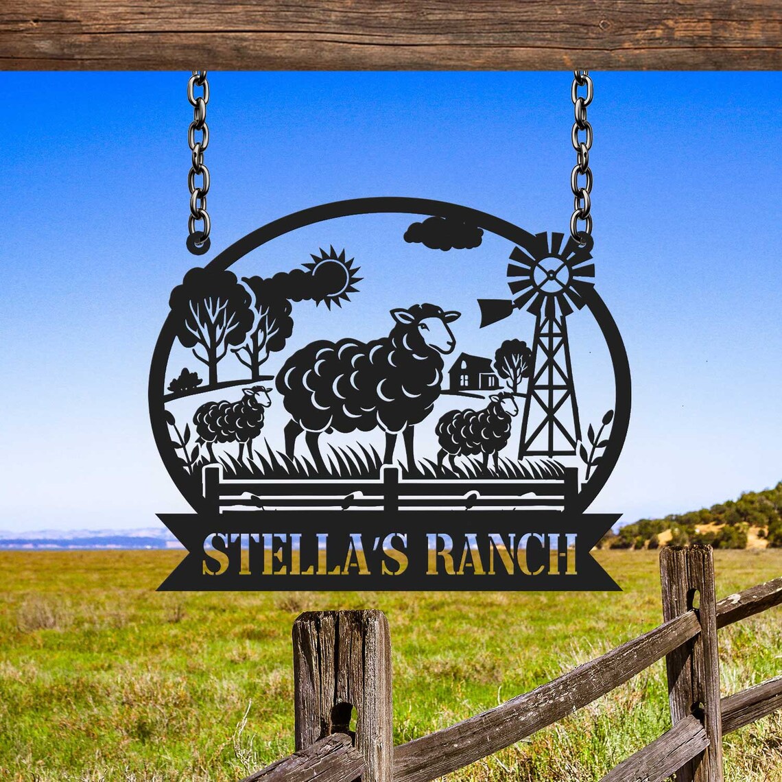 Personalized Sheep Farm Metal Sign, Farm Welcome Sign, Sheep Farm Metal ...