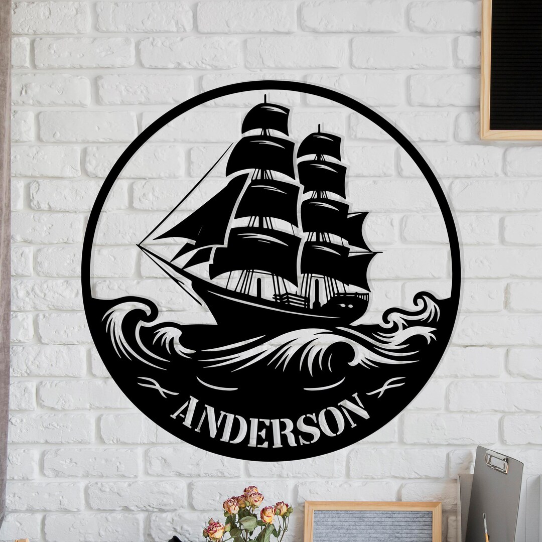 Personalized Pirate Ship Metal Sign, Pirate Ship Wall Decor ...
