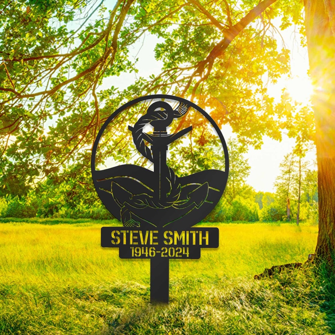 Personalized Captain Sailor Memorial Sign, Metal Anchor Sign, Metal ...