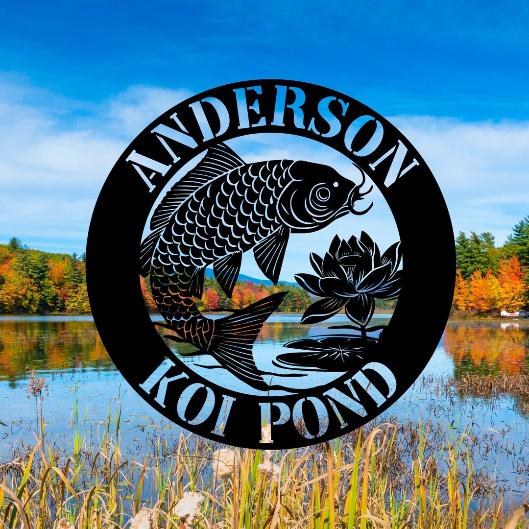Personalized Koi Metal Sign, Pond Decor, Koi Pond Decor, Koi Fish Sign ...