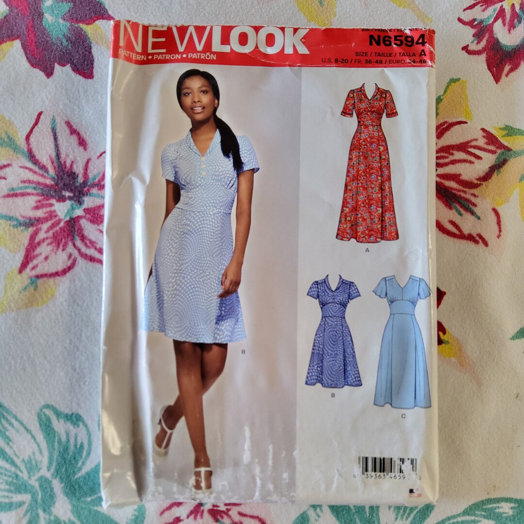 New Look 6594 Complete Uncut Factory Folds Sewing Pattern Dress in 3 ...