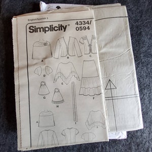 Simplicity 4334 Complete Uncut Factory Folds Lounge Singer Bohemian ...
