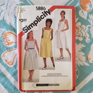 Simplicity 5886 Complete Uncut Factory Folds Vintage 80s Sewing Pattern ...