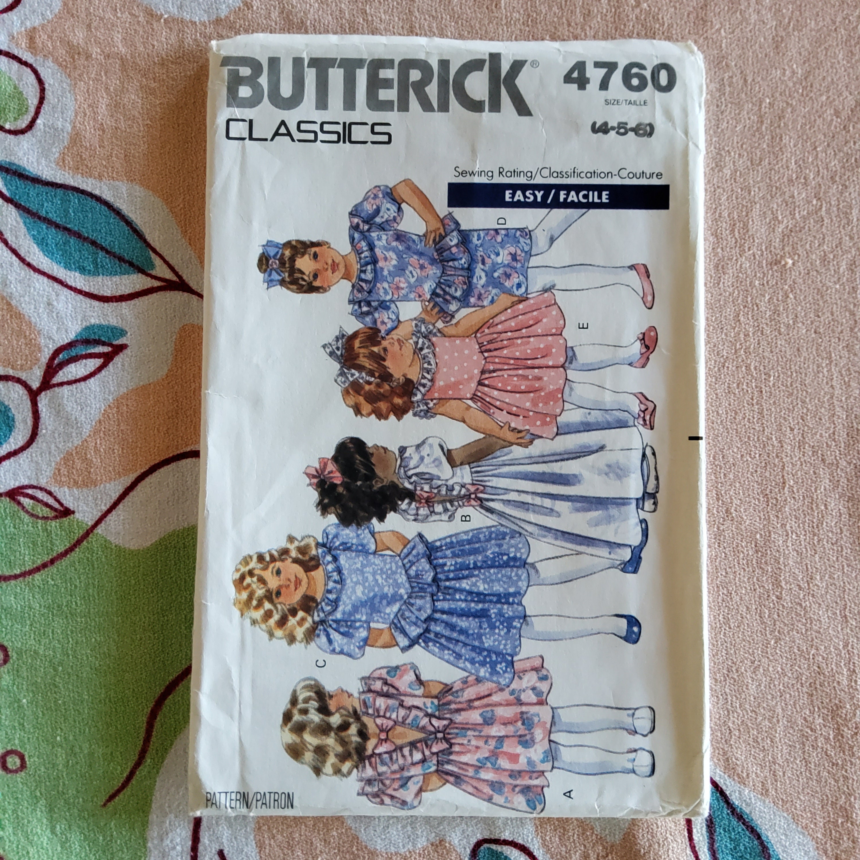 Sewing Butterick 4760 Complete Uncut Factory Folds Vintage 90s Sewing ...