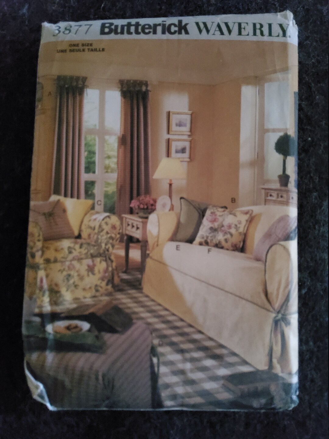 Butterick 3877 Complete Uncut Factory Folds Waverly Slip Cover Drapes ...