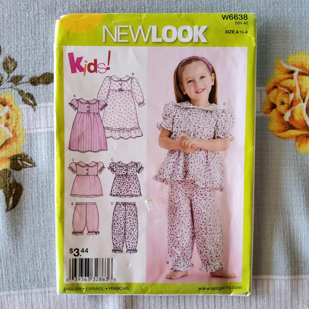 New Look 6638 Complete Uncut Factory Folds Sewign Pattern Girls Layered ...