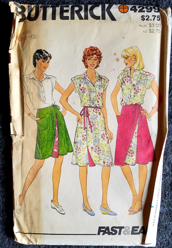 Butterick 4299 Complete Uncut Factory Folds Vintage 80s Sewing | Etsy