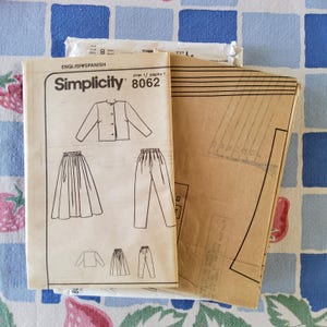 Simplicity 8062 Complete Uncut Factory Folds Vintage 90s Sewing Pattern ...