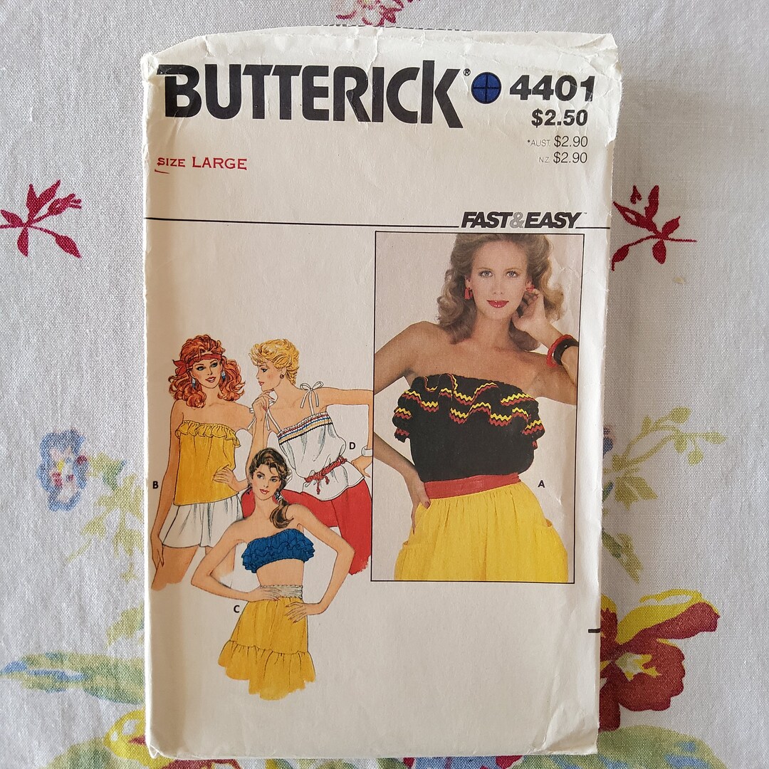 Butterick 4401 Complete Uncut Factory Folds Vintage 80s Sewing Pattern ...