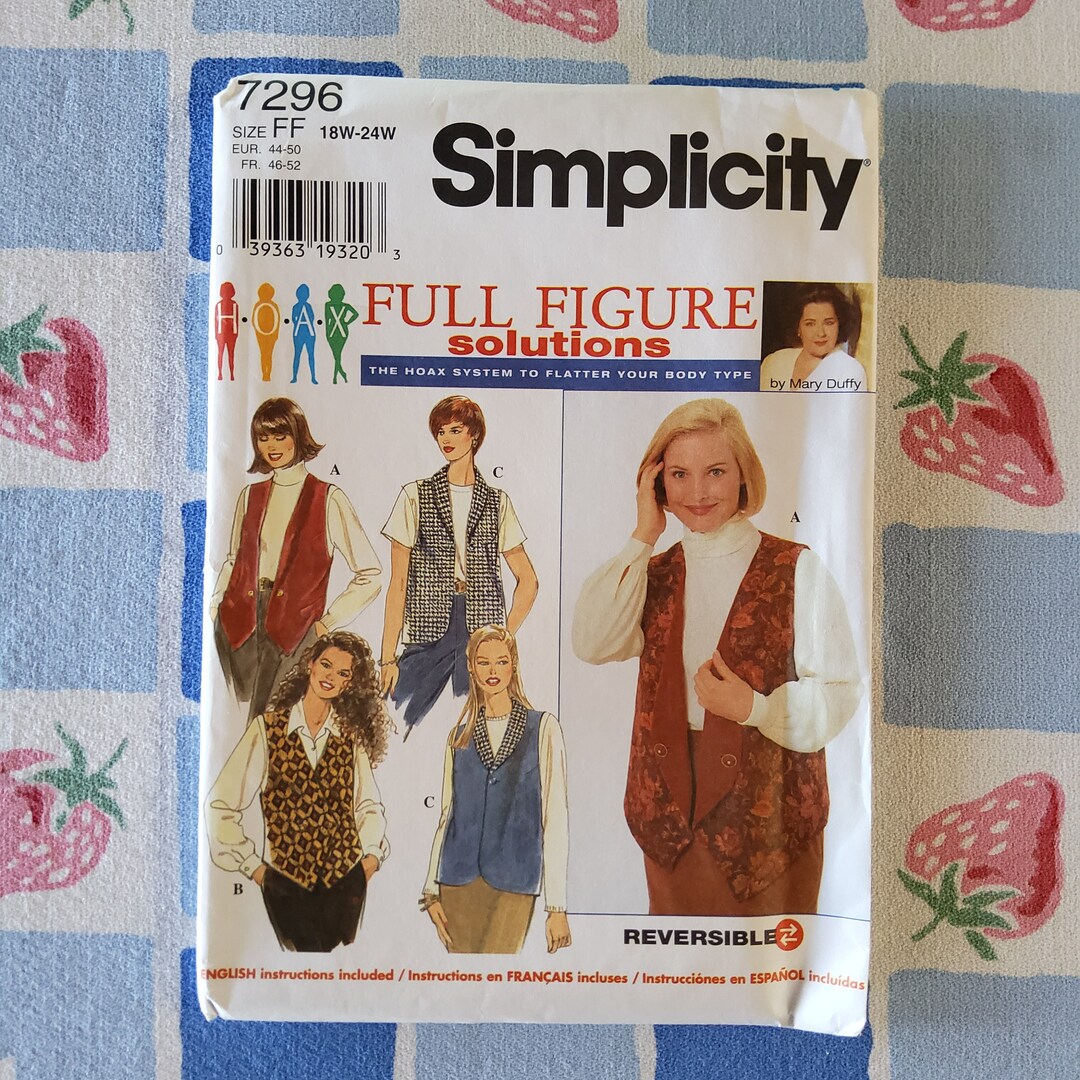 Simplicity 7296 Complete Uncut Factory Folds Vintage 90s Sewing Pattern ...