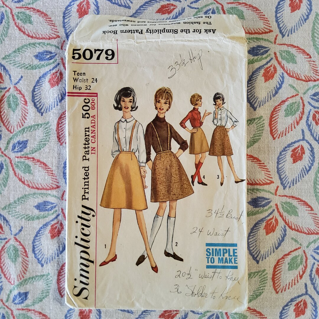Simplicity 5079 Cut Complete Vintage 60s Sewing Pattern A Line Skirt ...