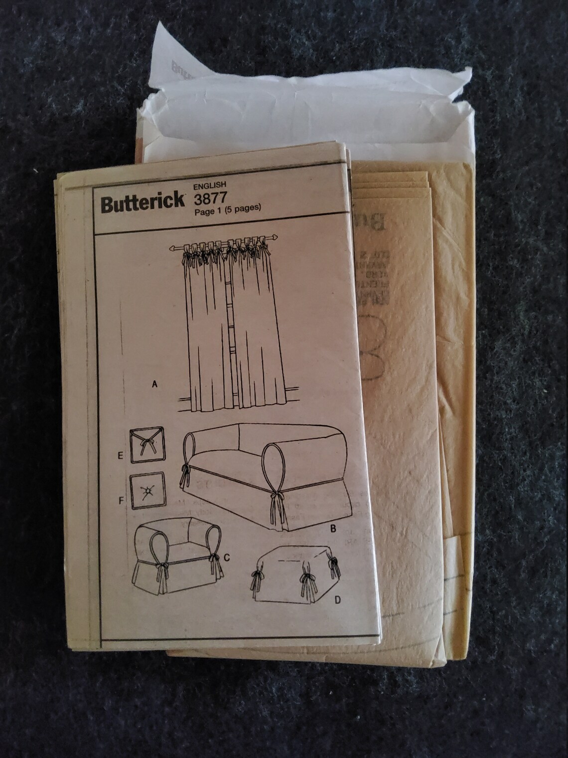 Butterick 3877 Complete Uncut Factory Folds Waverly Slip Cover - Etsy