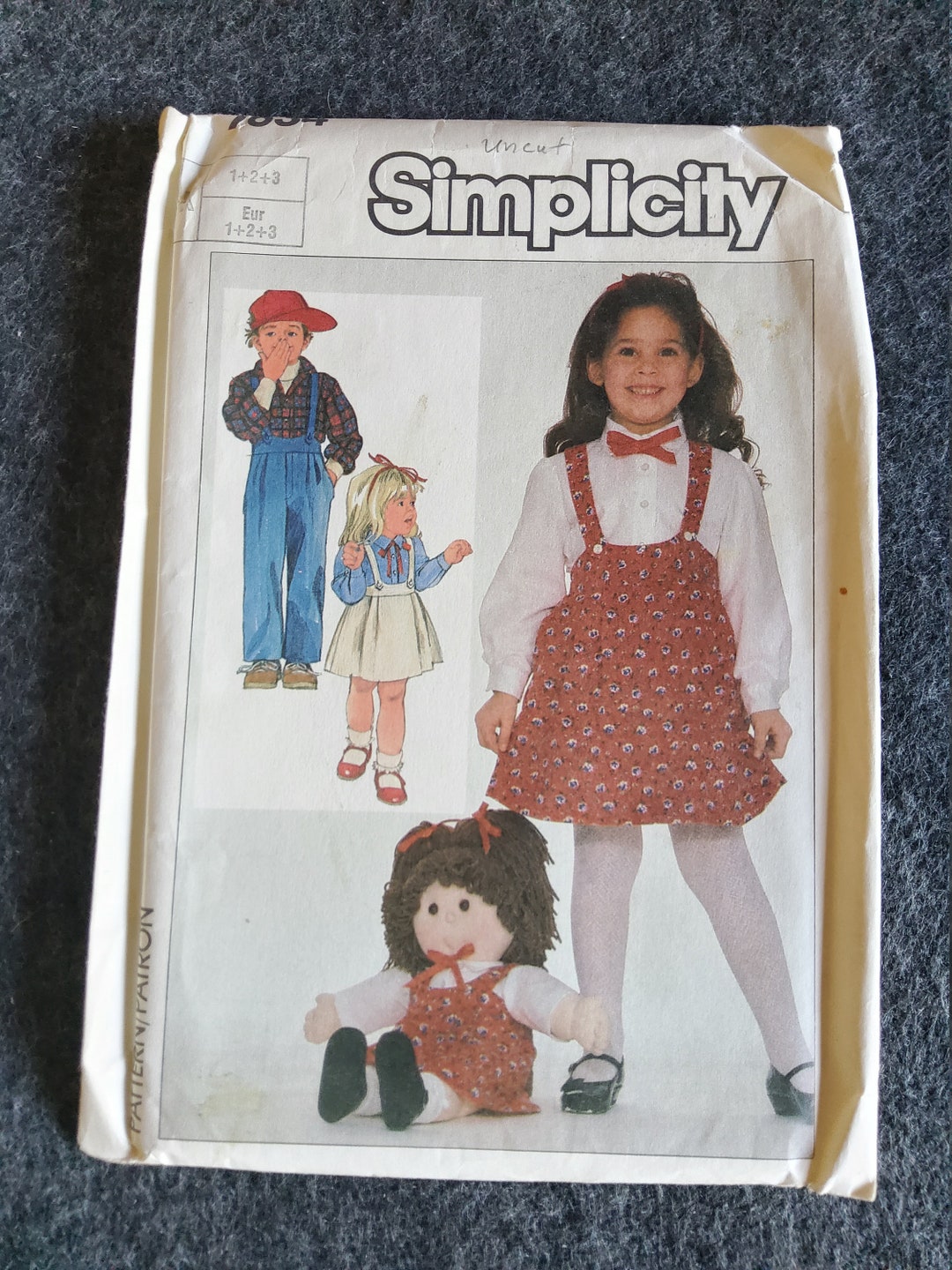 Simplicity 7634 Complete Uncut Factory Folds Vintage 80s Kids Jumper ...