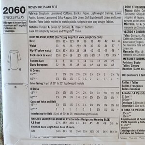 Simplicity 2060 Complete Uncut Factory Folds Lisette Sewing Pattern ...