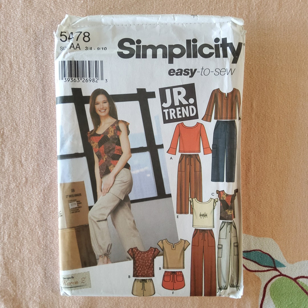 Simplicity Jr Trend 5478 Complete Uncut Factory Folds Sewing Pattern ...