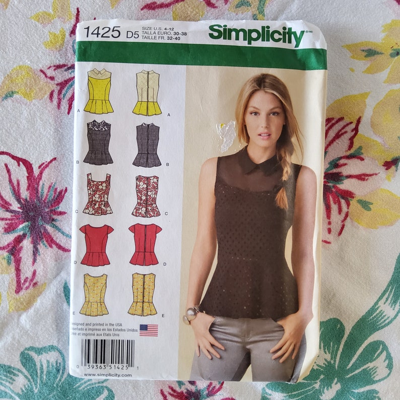 Simplicity 1425 Complete Uncut Factory Folds Sewing Pattern | Etsy