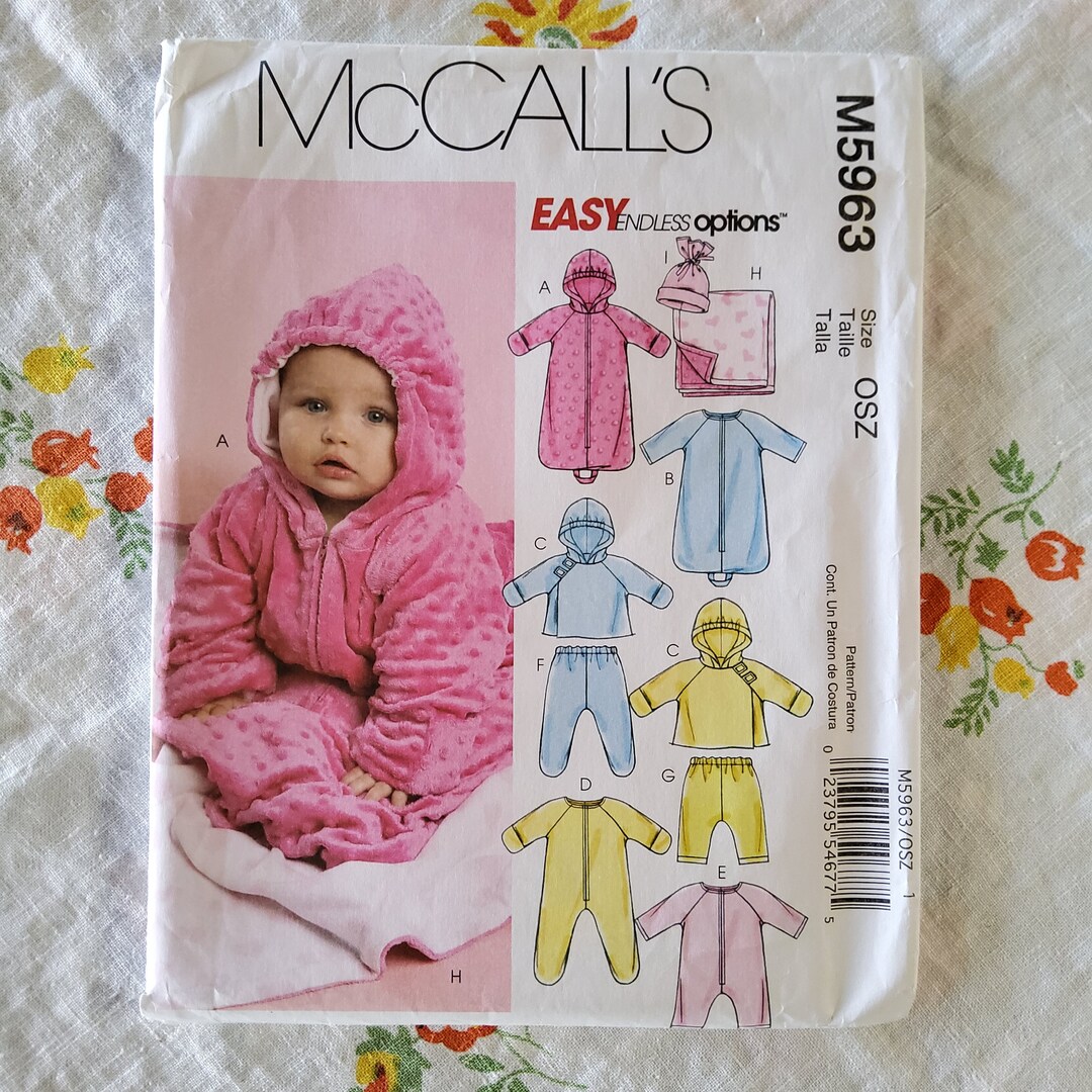 Mccalls 5963 Complete Uncut Factory Folds Sewing Pattern Layette for ...
