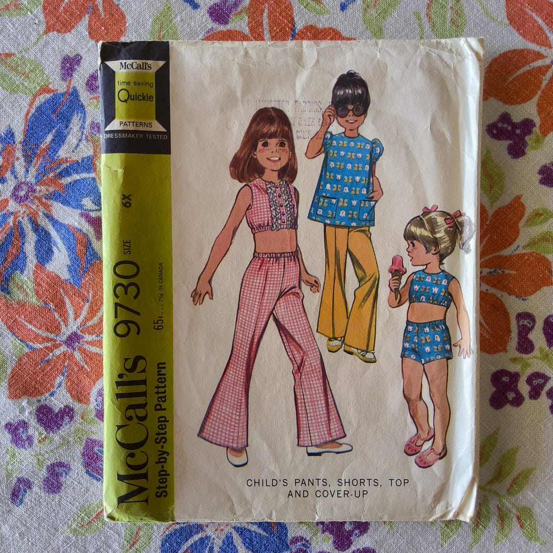 Mccalls 9730 Cut Complete Vintage 1969 60s Sewing Pattern Kids Beachy ...